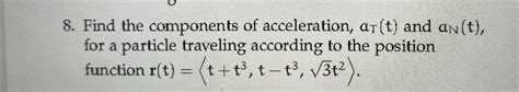 Solved Find The Components Of Acceleration AT T And AN T Chegg