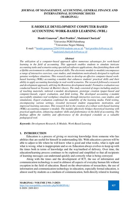 Pdf E Module Development Computer Based Accounting Work Based