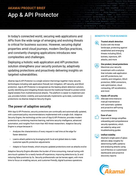 Akamai App And Api Protector Product Brief Pdf