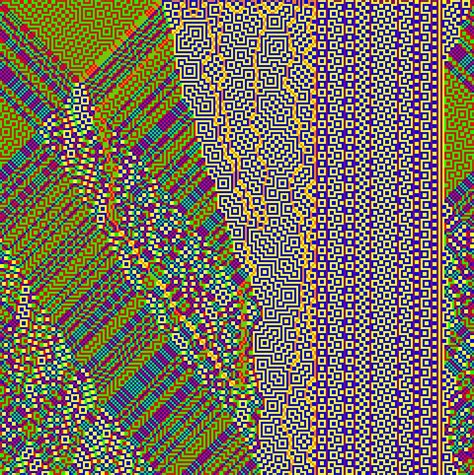 6 Colour Block Cellular Automata In 2025 Cellular Color Blocking Colour