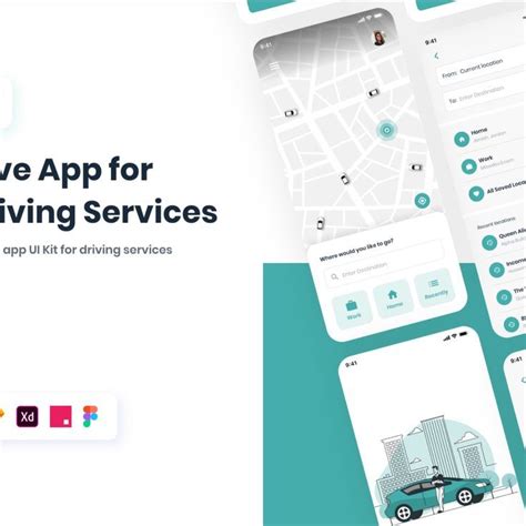 Hive App Driving Service IOS Mobile Screens For Sketch Adobe XD Figma And InVisi Hive