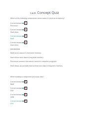 CIS 109 Week 3 Concept Quiz Docx 1 4 11 Concept Quiz Which Of The Following Components Stores