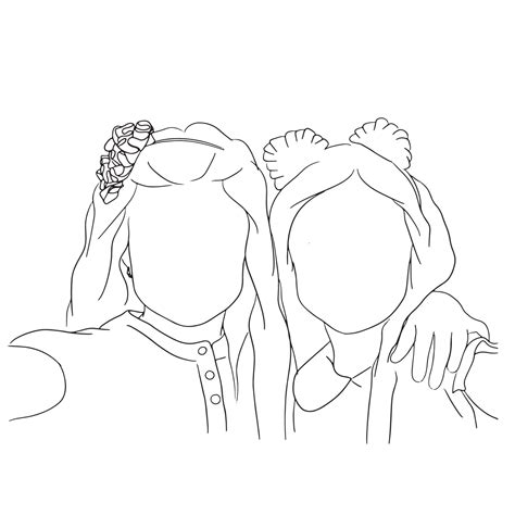 Girl Portrait Line Art Faceless Outline Drawing Simple People Sketch Vector Graphic Girls