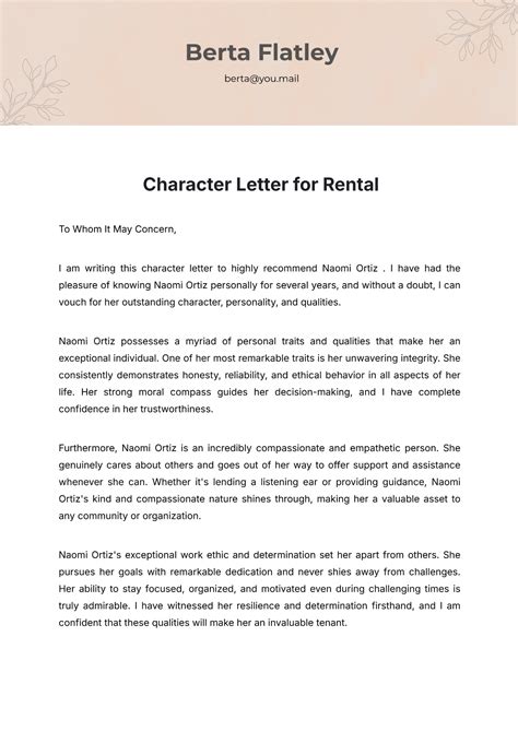 Good Moral Character Letters Samples Pdf Editable Character Letter