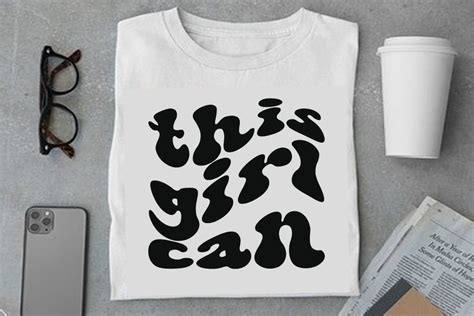 Retro Girl Power Design This Girl Can Graphic By Embroidery Art