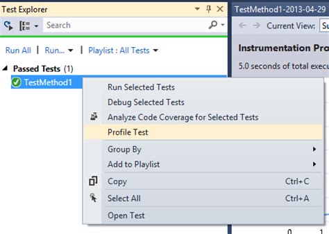 Visual Studio Running Performance Analysis For A MSTest Test Stack Overflow