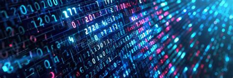 Futuristic Digital Matrix With Light Streams Data Code Technology