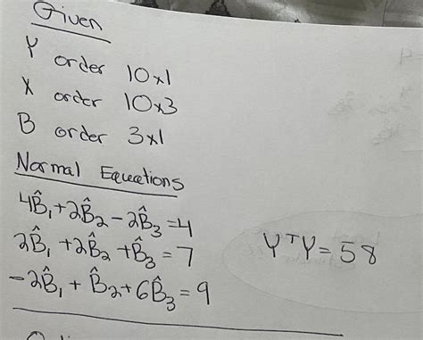 Linear Model How To Derive Least Squares Estimators From Normal Equations With Work Shown