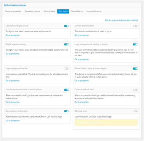 how to work with authentication settings — blitz identity provider 5 21 documentation