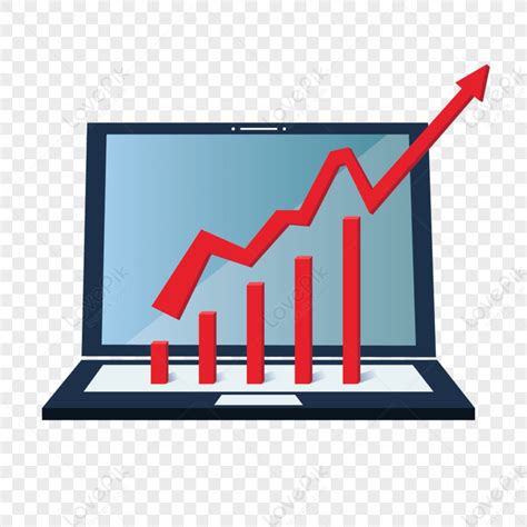 컴퓨터 주식 상승 그래프기복가격웨이브 Png 일러스트 무료 다운로드 Lovepik