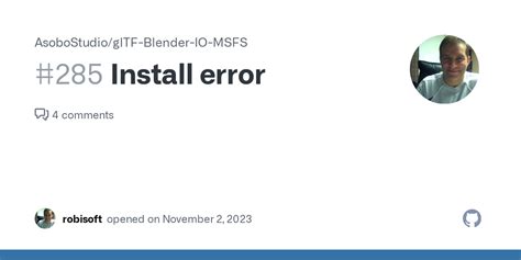 Install Error Issue AsoboStudio GlTF Blender IO MSFS GitHub