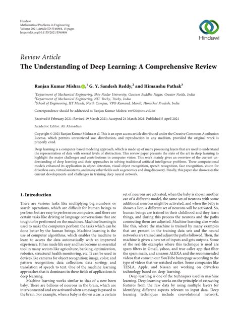pdf the understanding of deep learning a comprehensive review