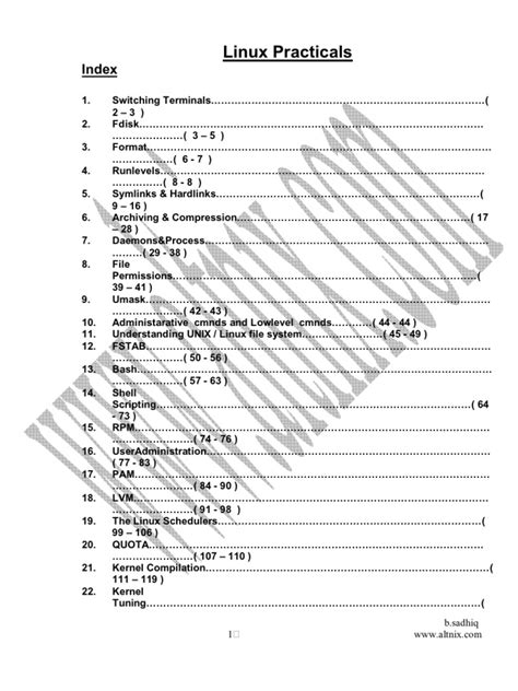 Linux Basic Course Notes By Altnix Pdf