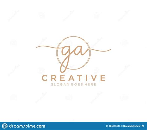 Initial Ga Feminine Logo Beauty Monogram And Elegant Logo Design Handwriting Logo Of Initial