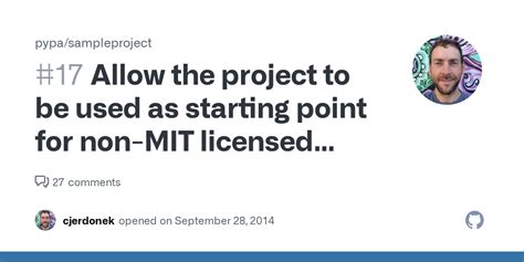 Allow The Project To Be Used As Starting Point For Non MIT Licensed Project Issue 17 Pypa