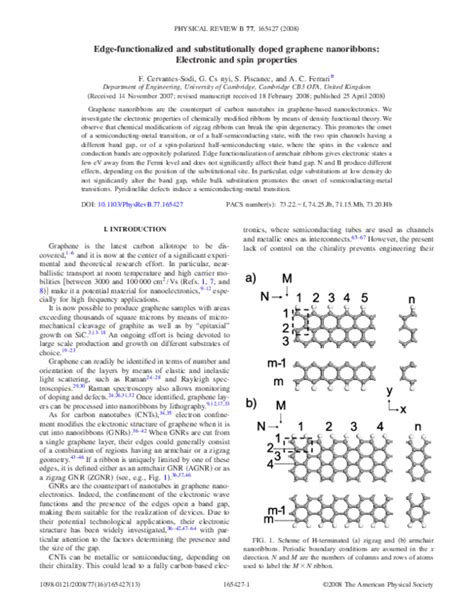 Pdf Edge Functionalized And Substitutionally Doped Graphene