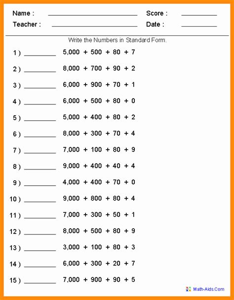 Expanded Notation Worksheets Best Of Expanded Notation Worksheets Simple Template Design