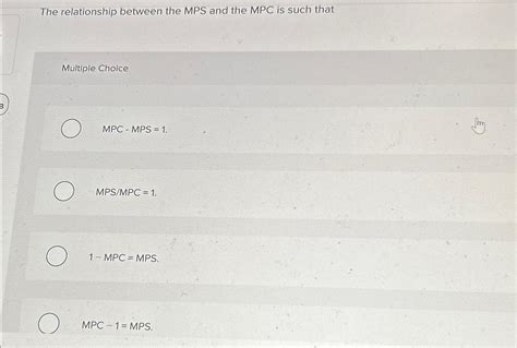 Solved The Relationship Between The Mps And The Mpc Is Such