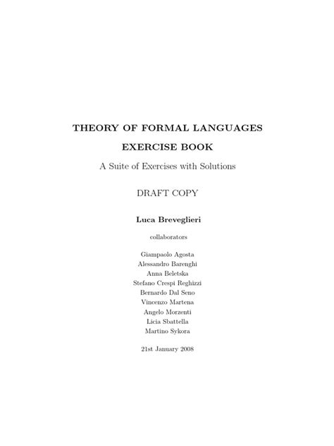 Theory Of Formal Languages Exercise Book Pdf Regular Expression