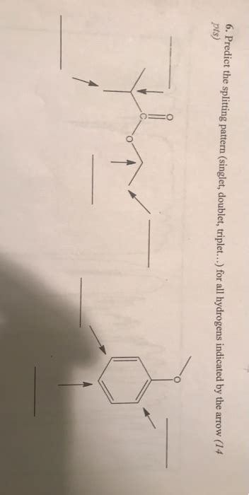 solved 0 predict the splitting pattern singlet doublet