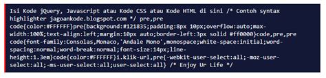 Cara Membuat Syntax Highlighter Keren Di Blogger Jagoan Kode