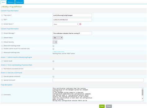 Create SNMP Traps Definitions Centreon Documentation