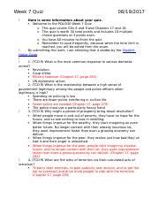 Week 7 Quiz Docx Week 7 Quiz 08 19 2017 Here Is Some Information About Your Quiz Welcome To