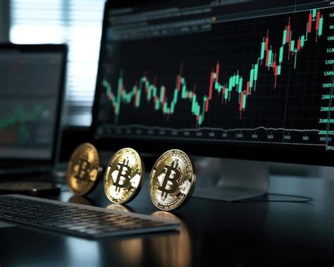 Premium Ai Image Bitcoin Gold Coin With Trading Chart On Screen