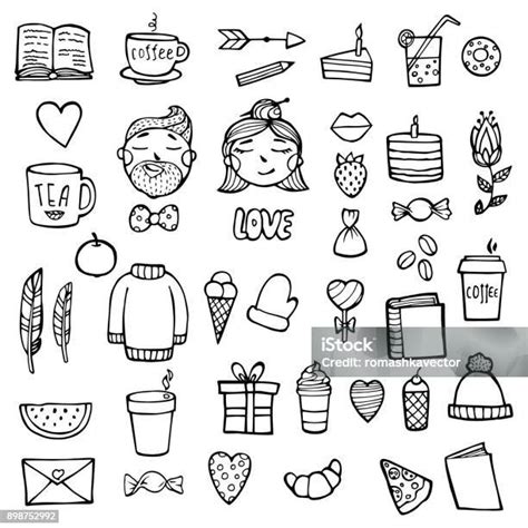 Hipster 크리스마스 스티커의 집합입니다 귀여운 Hipster 남자와 여자 얼굴입니다 개요 스타일입니다 벡터 일러스트입니다 흰색 배경입니다 계절에 대한 스톡 벡터 아트