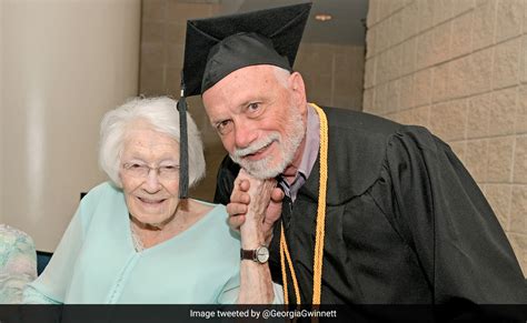 72 Year Old Man Graduates From College With His 98 Year Old Mother In