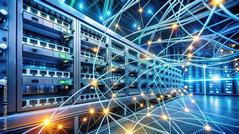 Digital Network Infrastructure Background With Routers Switches And Cables Representing High