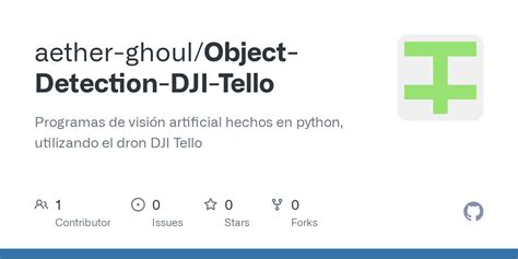 GitHub aether ghoul Object Detection DJI Tello Programas de visión