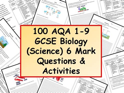 NEW AQA GCSE Biology Science Mark Questions Activities With Mark Schemes