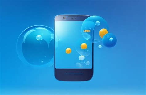 Premium Ai Image Notification And Chat Bubble Floating With Smartphone On Bright Blue Backgrounds