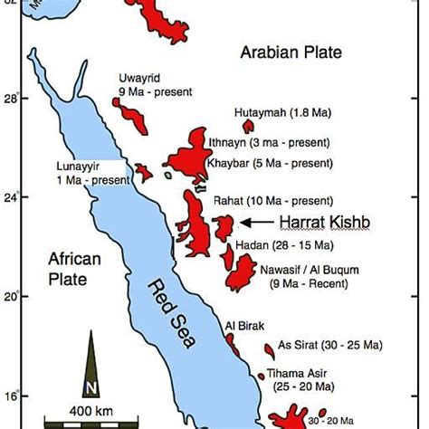 Map Showing The Main Cenozoic Volcanic Fields With Ages Of The