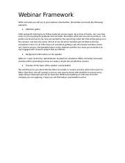 Webinar Framework Docx Webinar Framework Write Out What You Will Say In Your Webinar