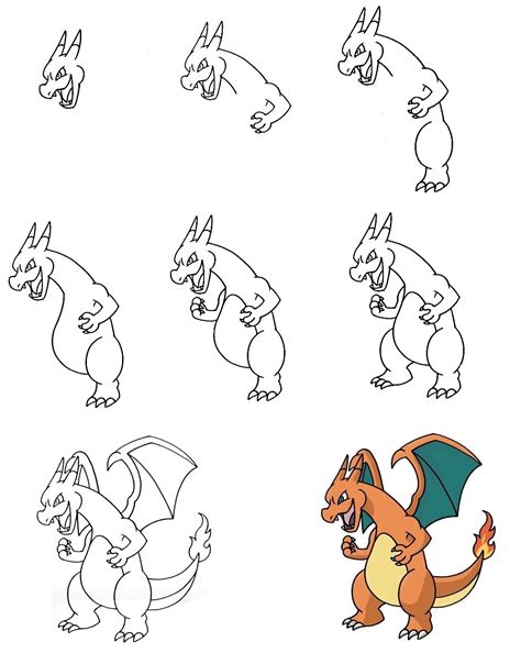 Simple Steps To Create Charizard Drawing How To Draw Charizard