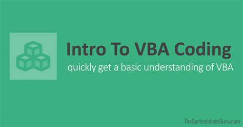 Learn Vba Macro Coding Basics In Excel 2025 Guide