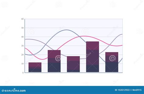 Stacked Bar Chart With Line Graph Vector Business Analytics Image Stock Vector Illustration