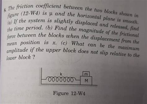 8 The Friction Coefficient Between The Two Blocks Shown In Figure 12−w4
