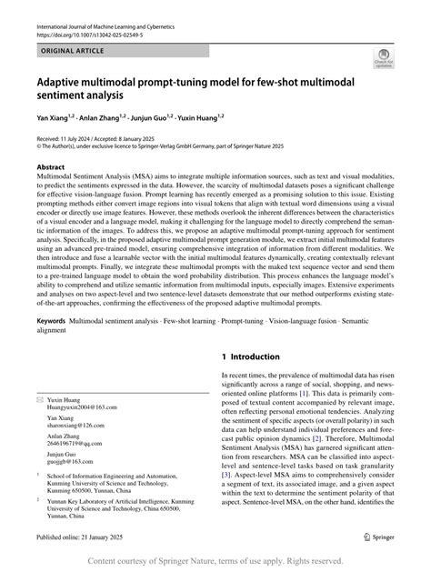adaptive multimodal prompt tuning model for few shot multimodal