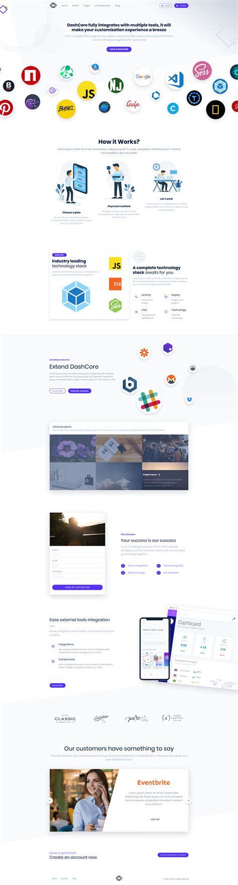 Dashcore Premium Software And Startup Wordpress Theme