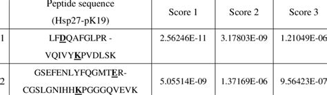 Cross Linked Peptides Between Pk19 And Hsp27 The Crosslinked Residues Download Scientific