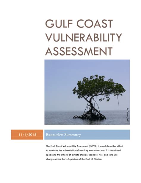 Pdf The Gulf Coast Vulnerability Assessment Mangrove Tidal Emergent
