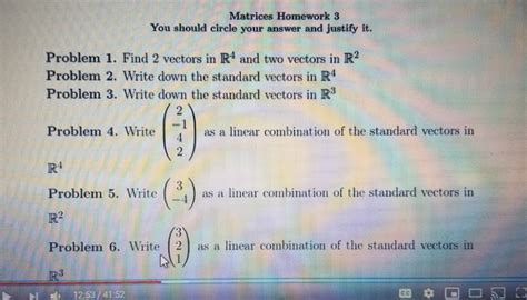 solved matrices homework 3 you should circle your answer and