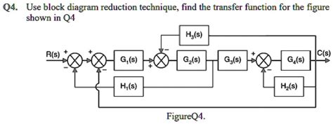 Get Answer Q4 Use Block Diagram Reduction Technique Find The Transfer Function For The