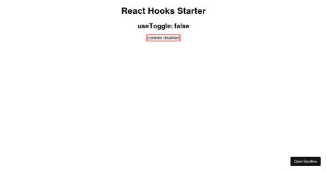 React Hooks Starter Codesandbox
