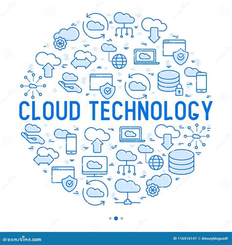 Cloud Computing Technology Concept In Circle Stock Vector