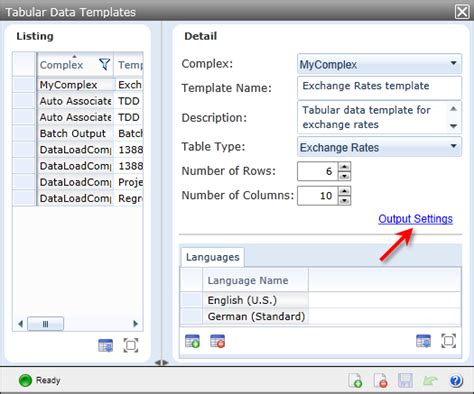 Managing Tabular Data Templates