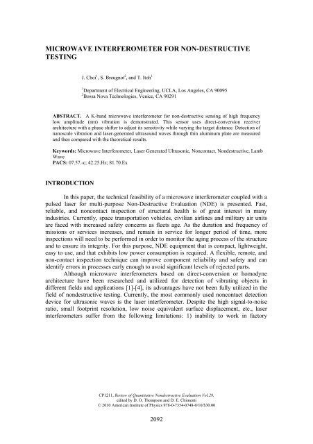 Microwave Interferometer For Non Destructive Testing